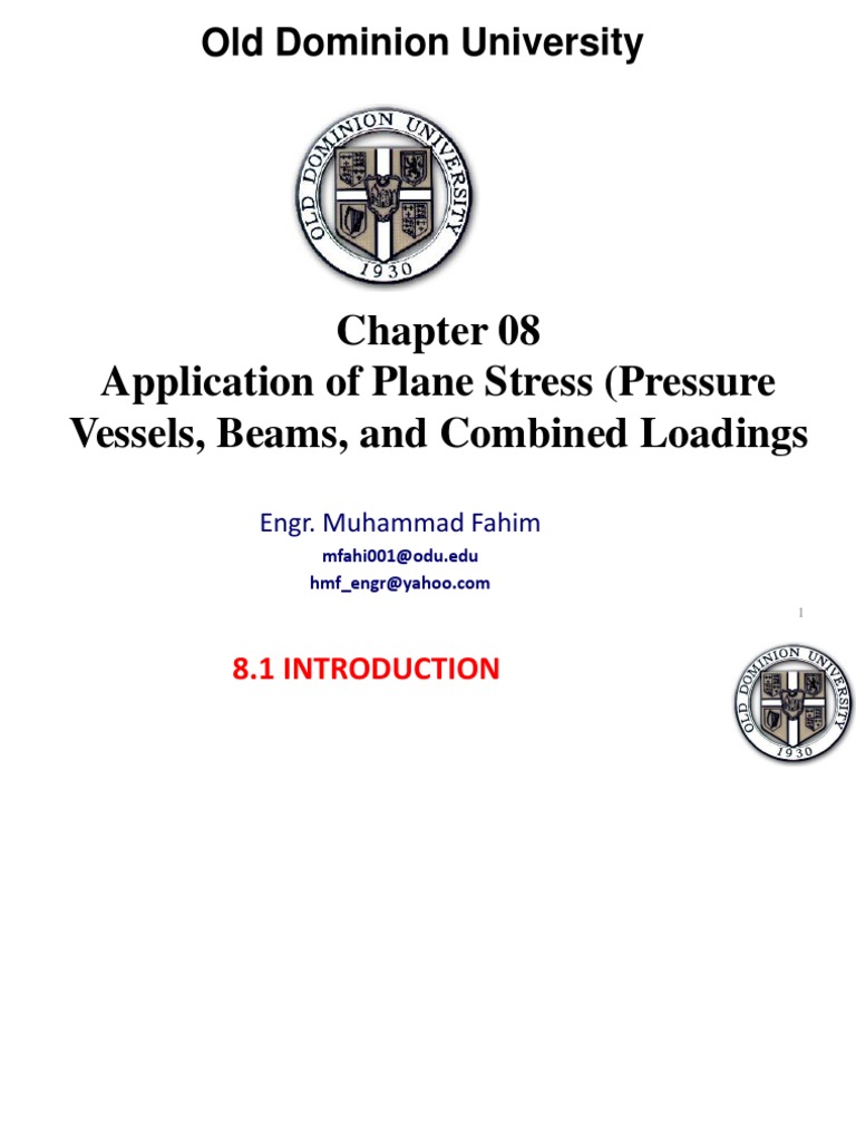 Chap 08 - Application of Plane Stress | PDF