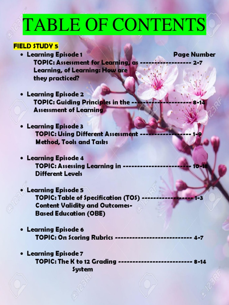 Table of Contents FS | PDF