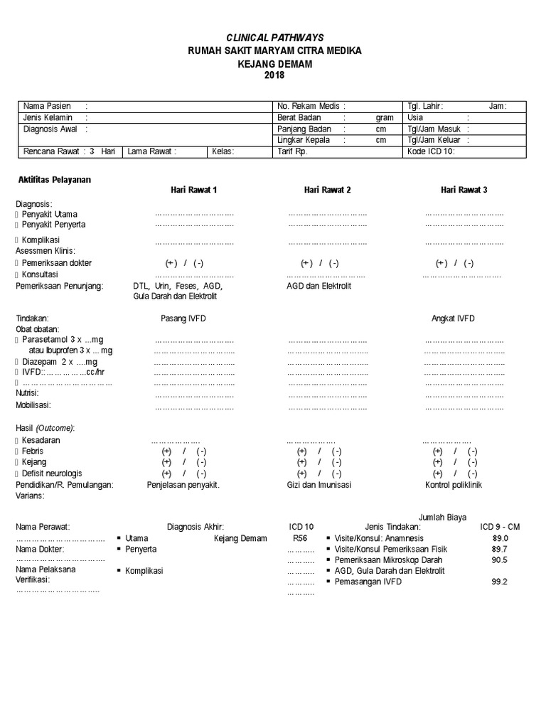 Clinical Pathway Kejang Demam | PDF