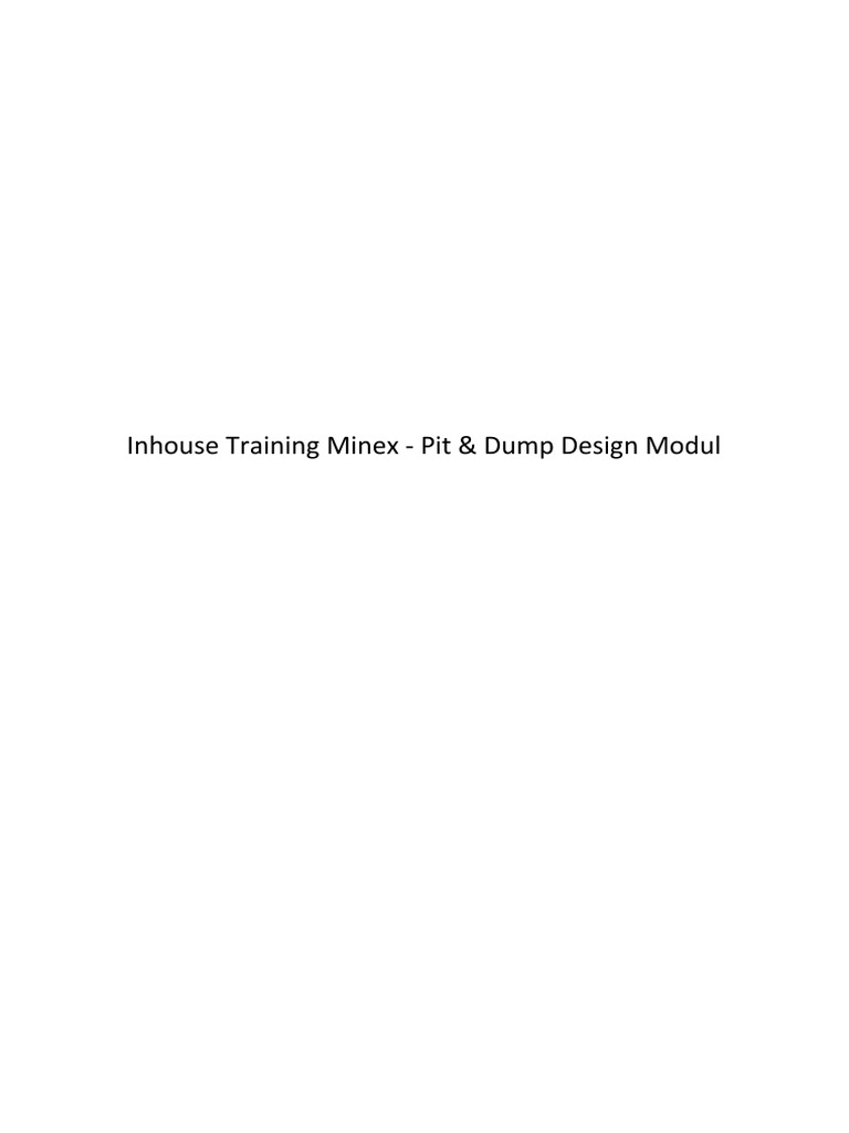 Minex - Pit & Dump Design Modul | PDF