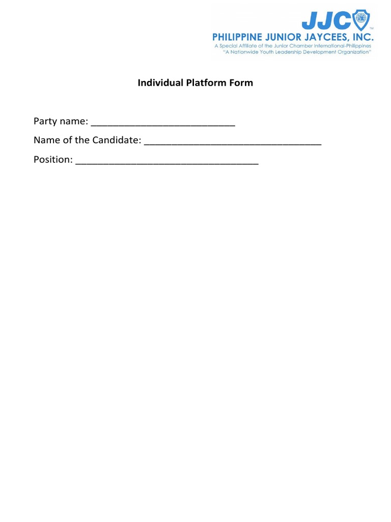 Individual Platform Form Template | PDF | Career & Growth