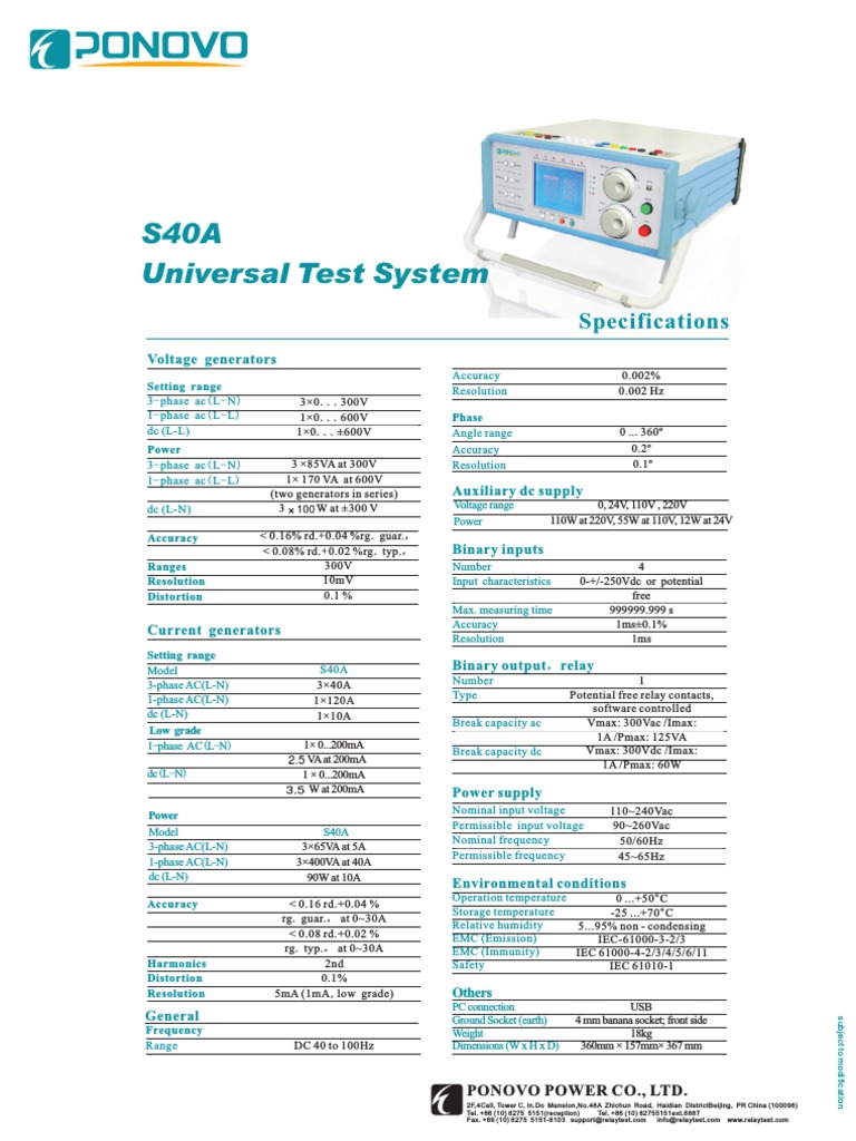 s40 Datasheet | PDF | Alternating Current | Direct Current