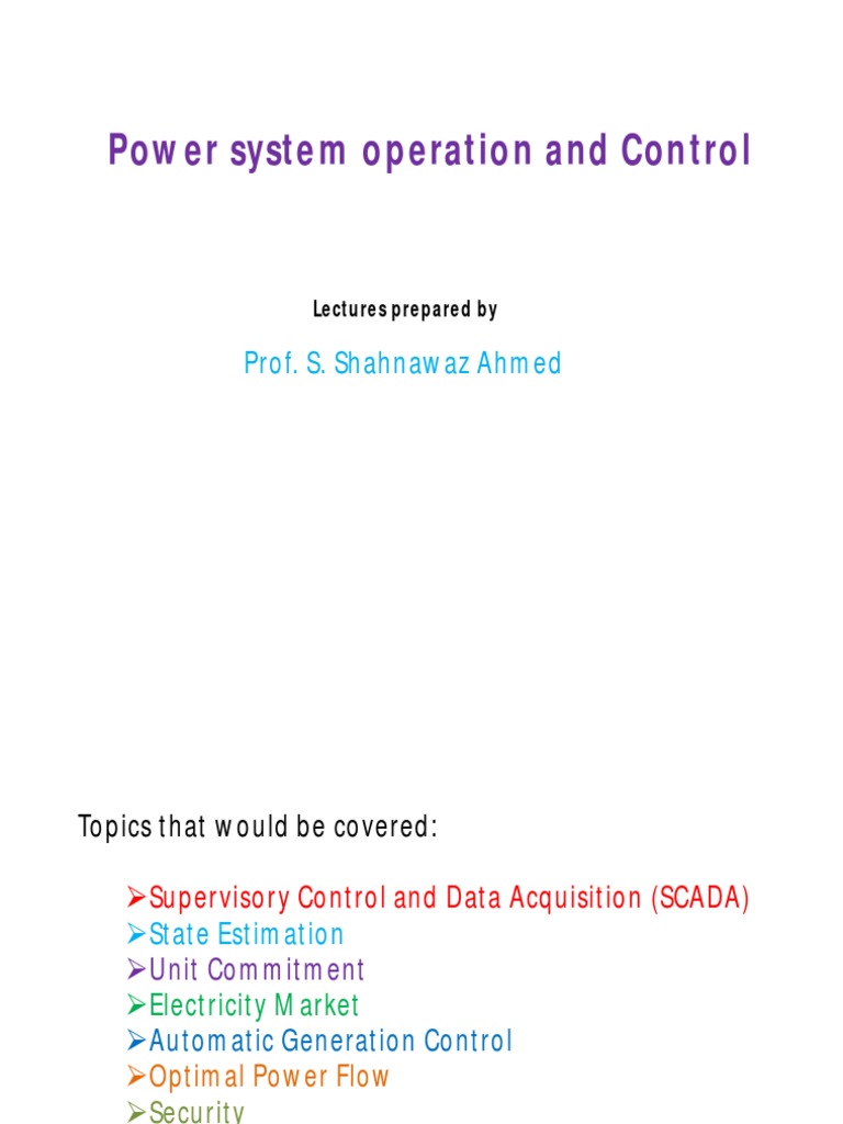 Power System Operation and Control Overview | PDF | Electrical Grid ...