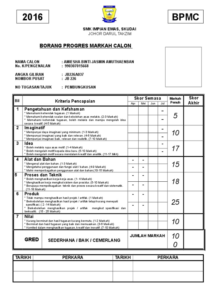 Borang BPMC Individu | PDF