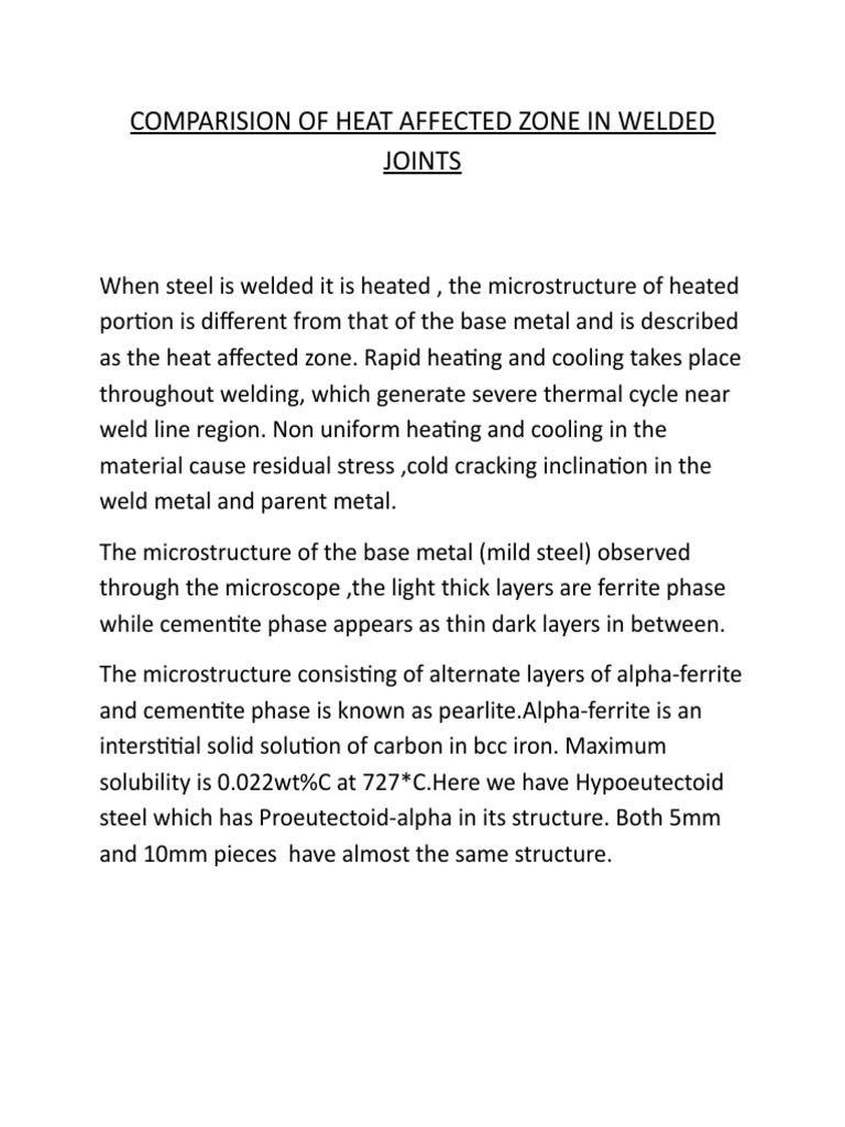 Thermite Welding Heat Affected Zone Analysis | PDF | Technology ...