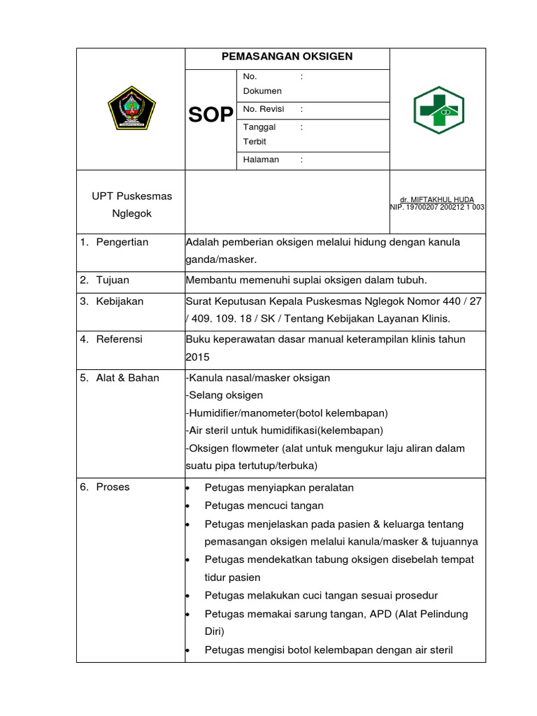 Sop Oksigenasi Fix | PDF