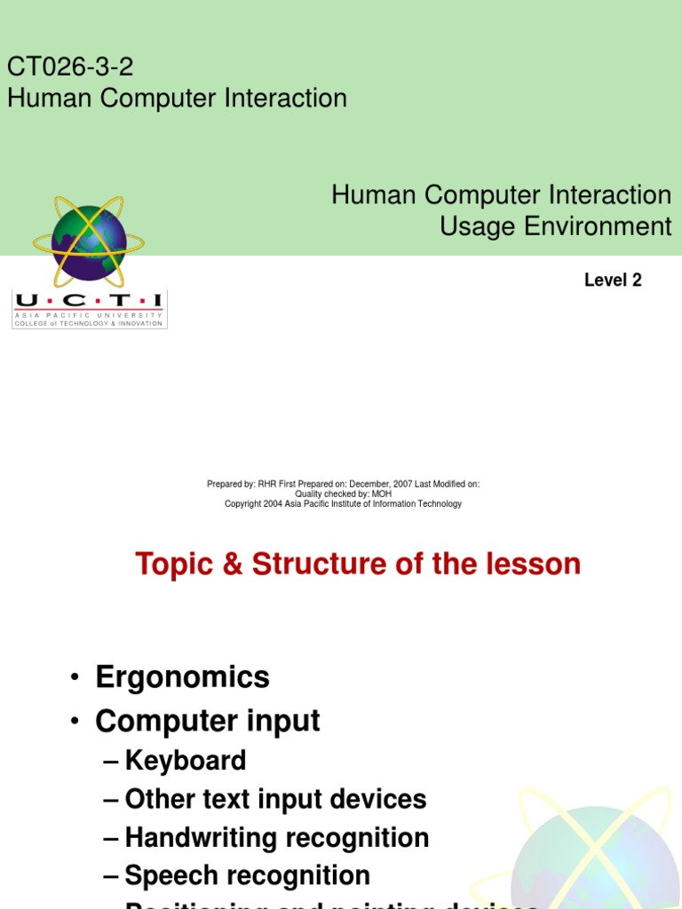 CT026-3-2 Human Computer Interaction: Level 2 | PDF | Computer Keyboard ...
