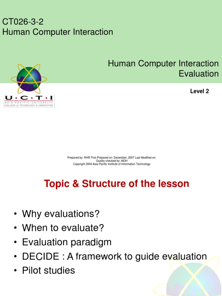 CT026-3-2 Human Computer Interaction: Level 2 | PDF | Usability | Human–Computer Interaction