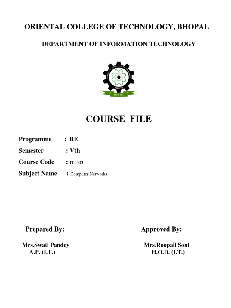 Computer Networks Course File | PDF | Internet Protocol Suite | Osi Model