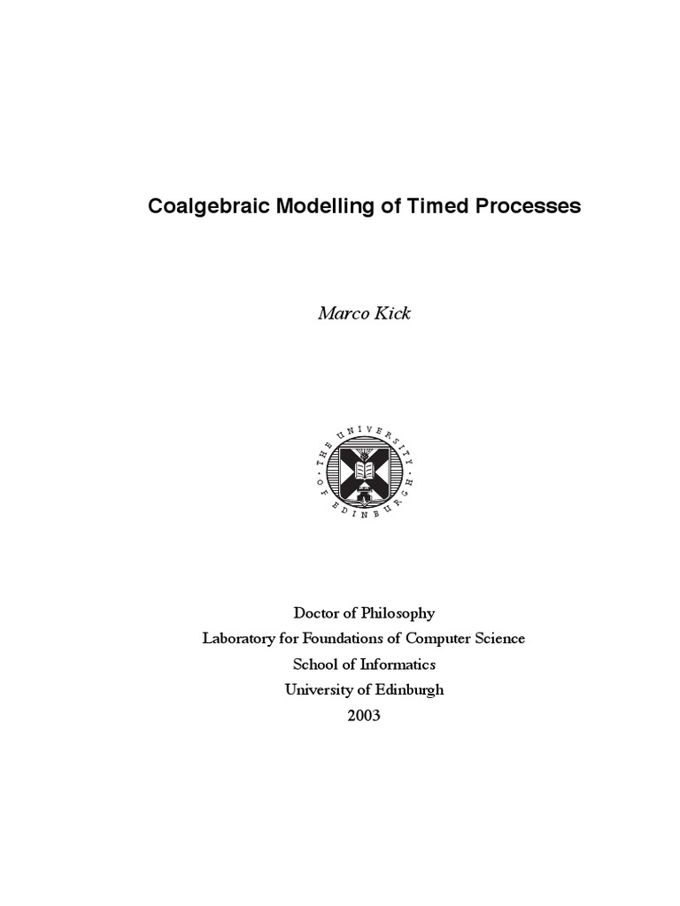 Coalgebraic Modelling of Timed Processes | PDF | Category Theory | Function (Mathematics)