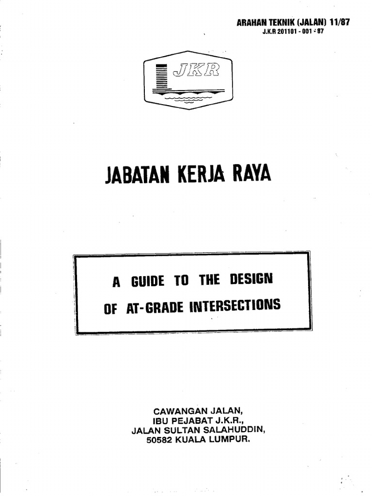 A Guide To The Design of at - Grade Intersection AT (J) 11-87 PDF | PDF