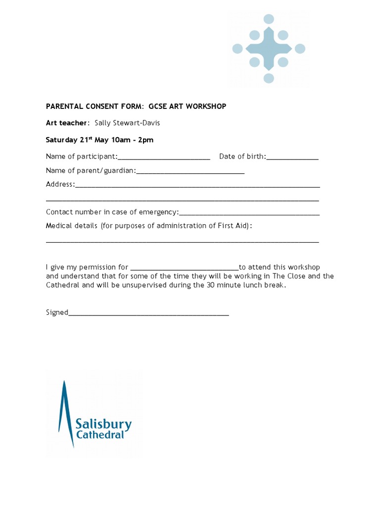 Parental Consent Form Gcse Workshop | PDF