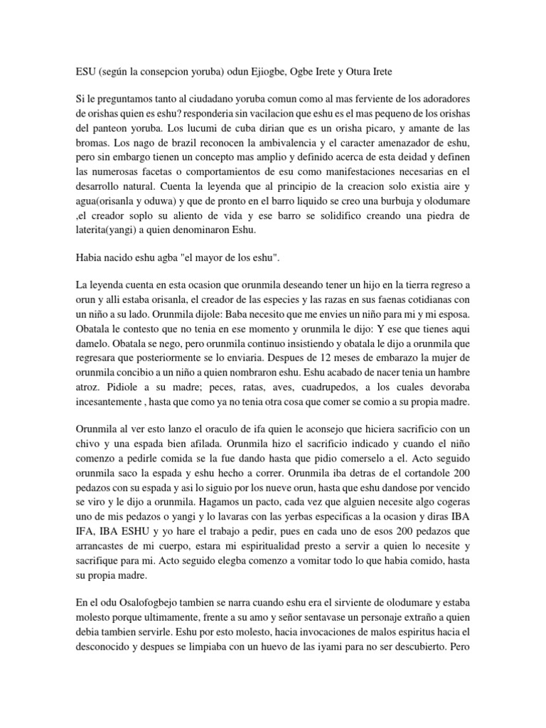 Esu Yoruba y Otan Yangi | PDF | Gemelo | Universo