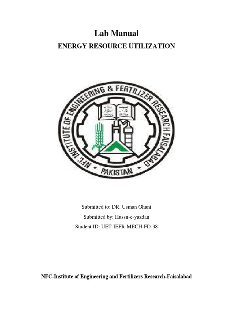 Lab Manual: Energy Resource Utilization | PDF