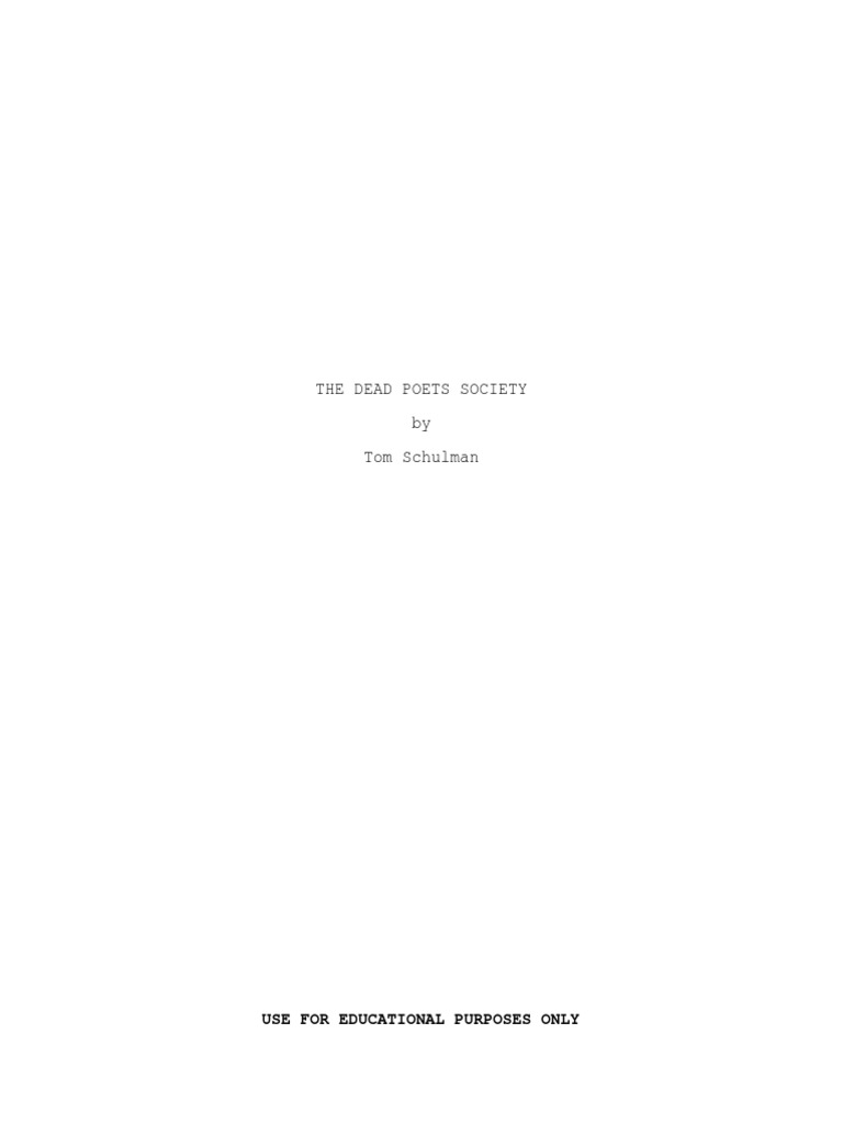 Dead Poets Society PDF | PDF