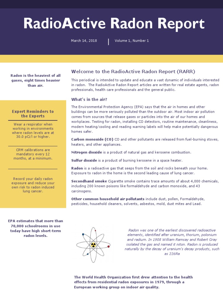 Radioactive Radon Report | PDF | Air Pollution | Smoke