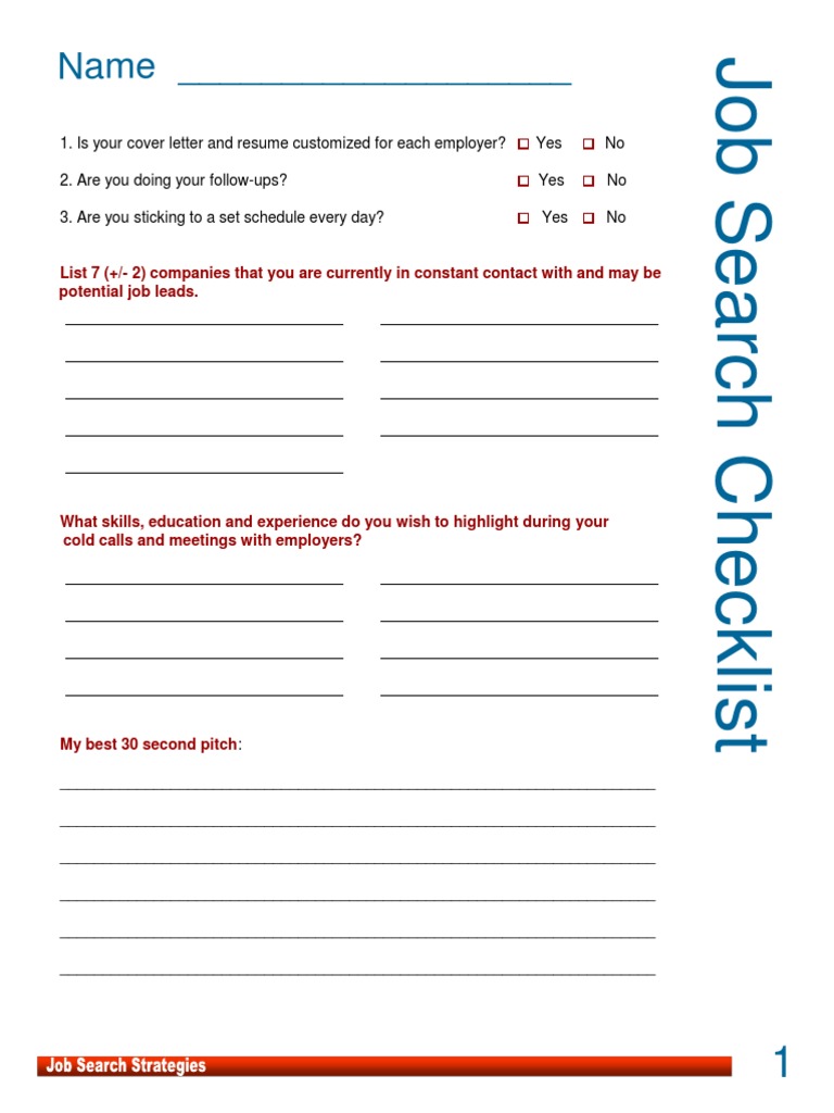 Job Search Checklist | Job Hunting | Employment
