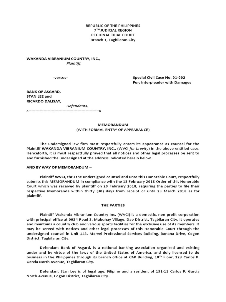 Legal Memorandum | PDF | Damages | Lawsuit