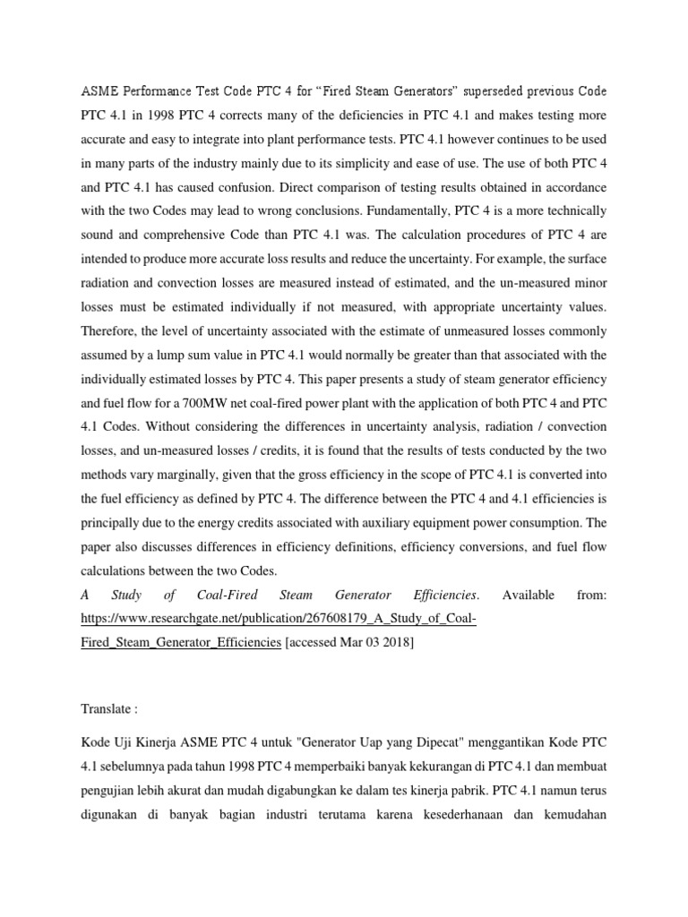 ASME PTC 4 Dan 4.1 Differences | PDF | Uncertainty | Fuels