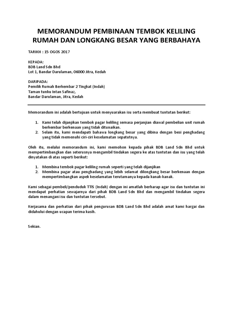 Memorandum Rumah | PDF
