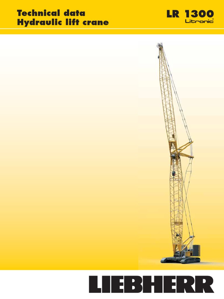Liebherr LR 1300 SX Crawler Crane Data Sheet Englisch 10563868 ...