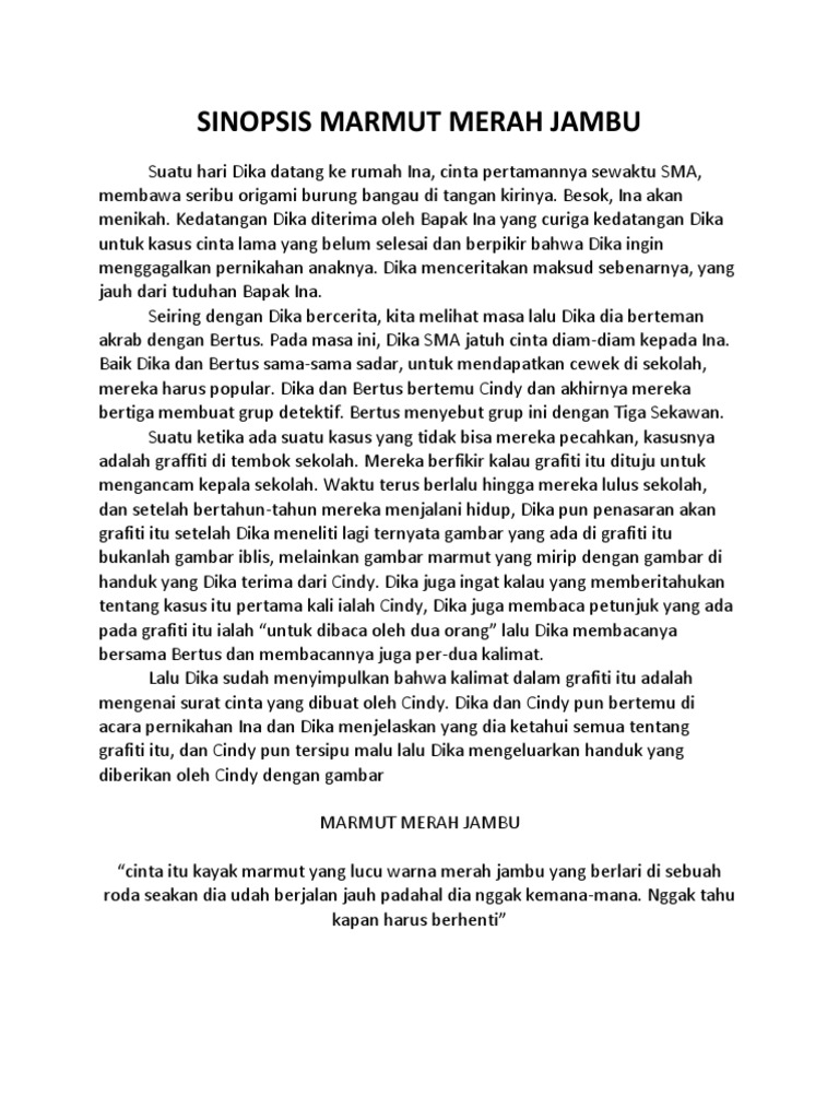 Sinopsis Marmut Merah Jambu | PDF