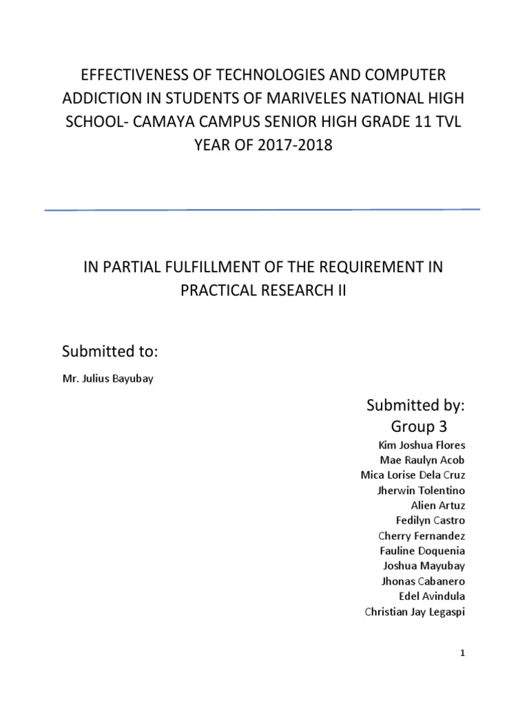 Effectiveness of Technologies and Computer Addiction in Students of ...