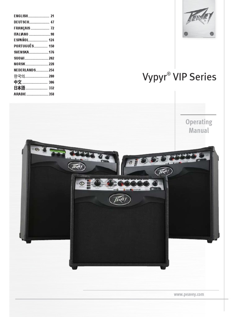 Peavey Vypyr Manual PDF | PDF | Ac Power Plugs And Sockets | Sound