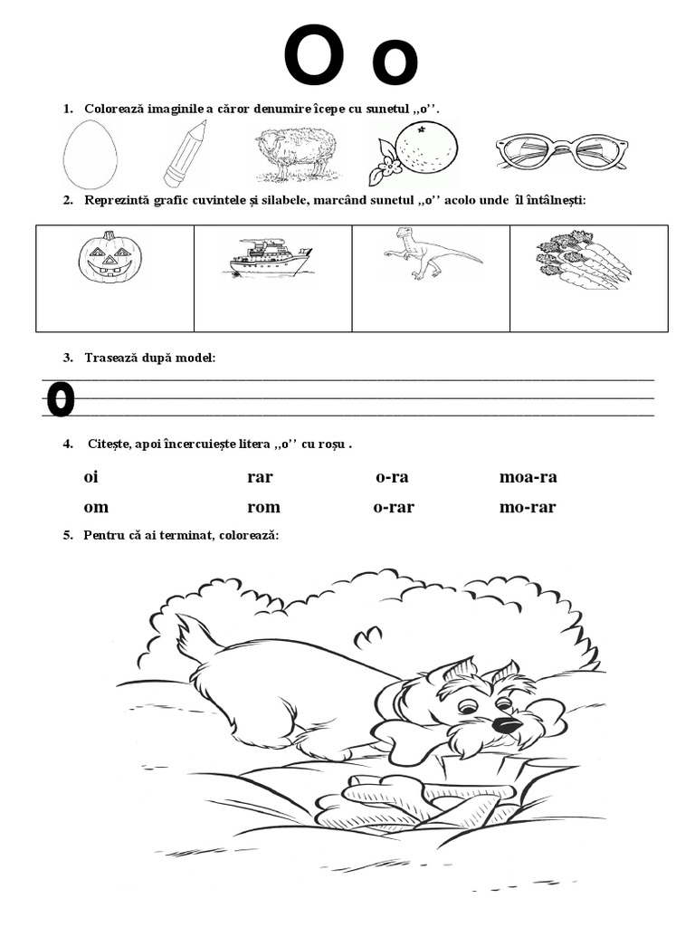 Sunetul Si Litera o | PDF