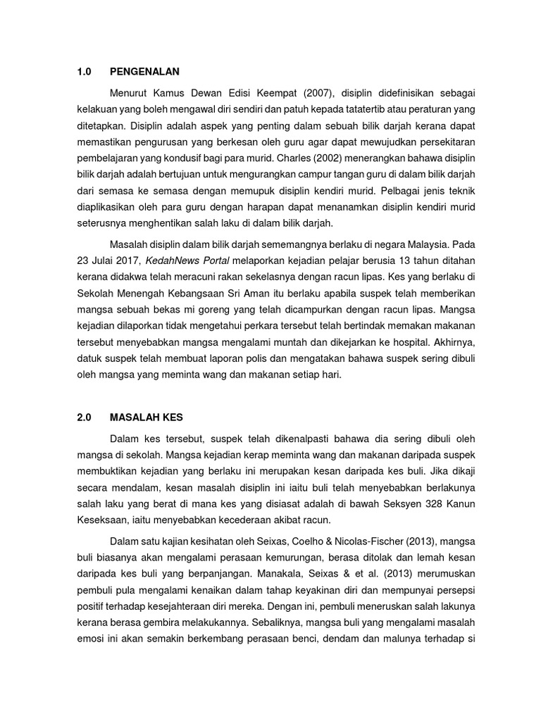 EDUP 3043 Masalah Kes Dan Model Pengurusan Disiplin | PDF