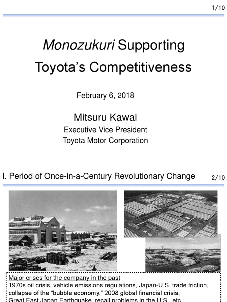 Monozukuri Supporting: Toyota's Competitiveness | PDF | Toyota | Automation