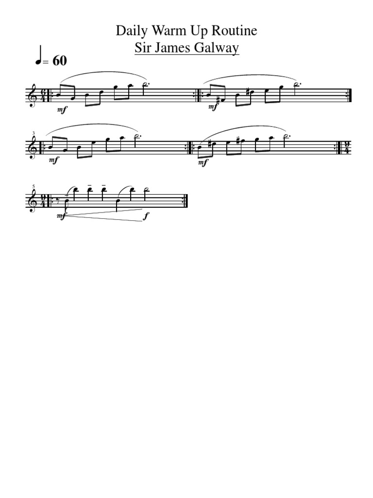 Daily Flute Warm-Up Exercises | PDF