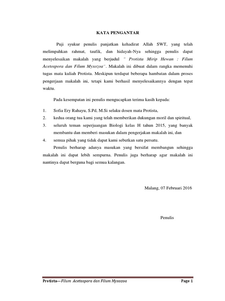 Filum Acetospora dan Myxozoa dalam Protista | PDF