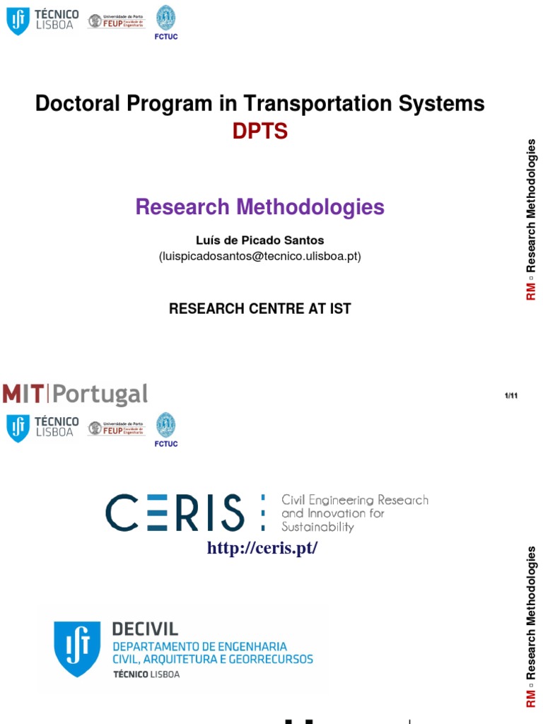 Doctoral Program in Transportation Systems: Research Methodologies ...
