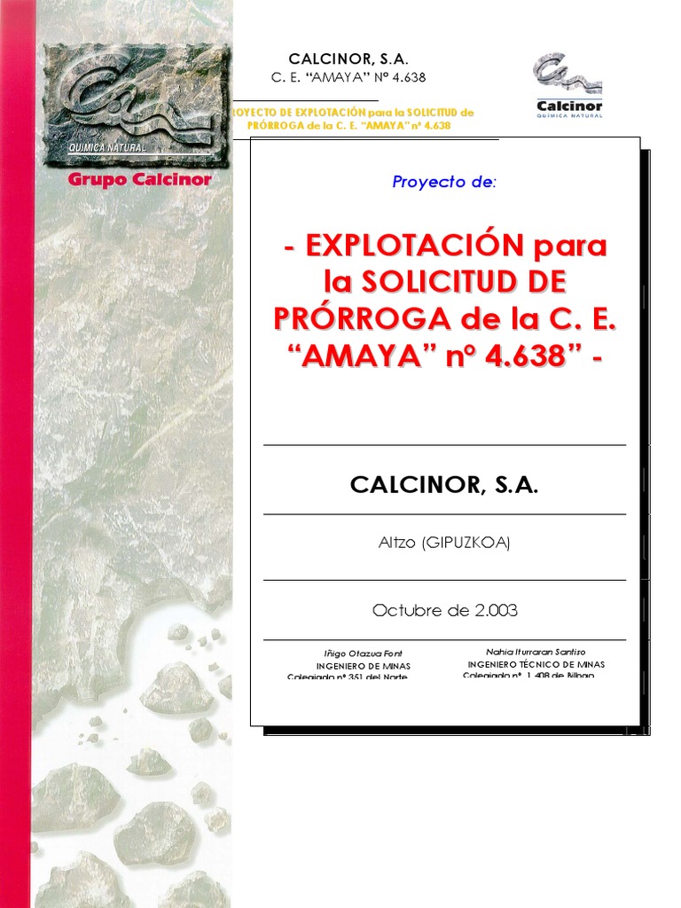 Proyecto Exp Prorroga Amaya | PDF | Minería | Color