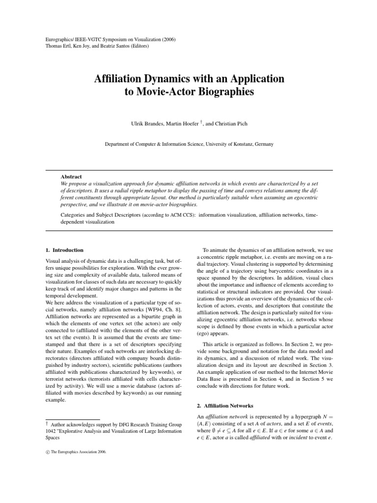 Dynamic Visualization of Movie-Actor Networks | PDF | Visualization ...