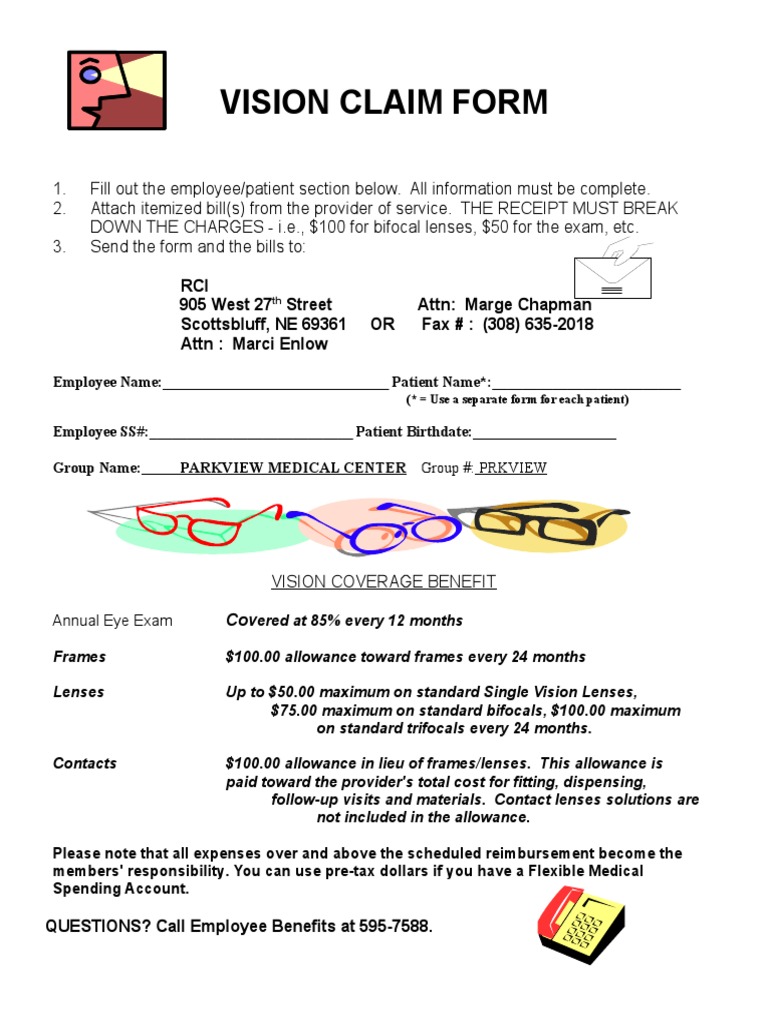 Vision Claim Form Instructions | PDF | Business