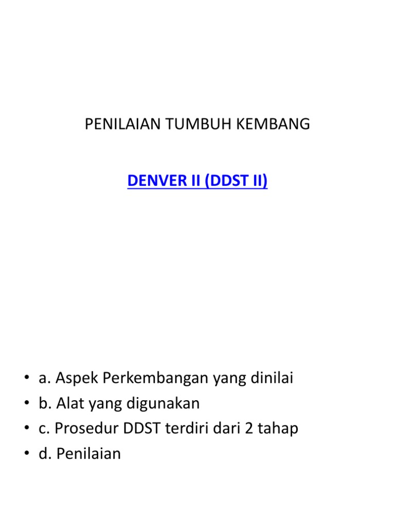 Denver II (DDST | PDF