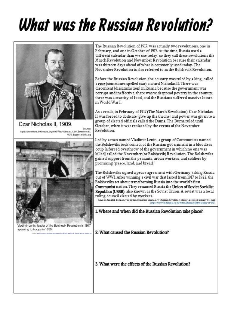 What Was The Russian Revolution | PDF | Russian Revolution | Soviet Union