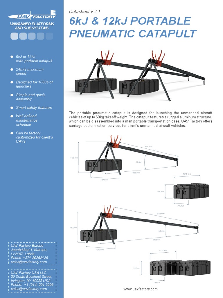 Pneumatic Catapult Datasheet v.2.2 | PDF | Unmanned Aerial Vehicle ...