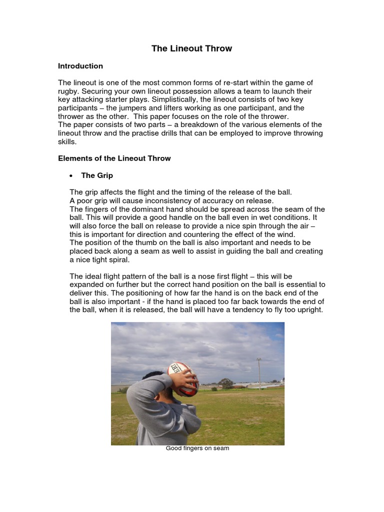 The Lineout Throw | PDF | Flight | Anatomical Terms Of Motion