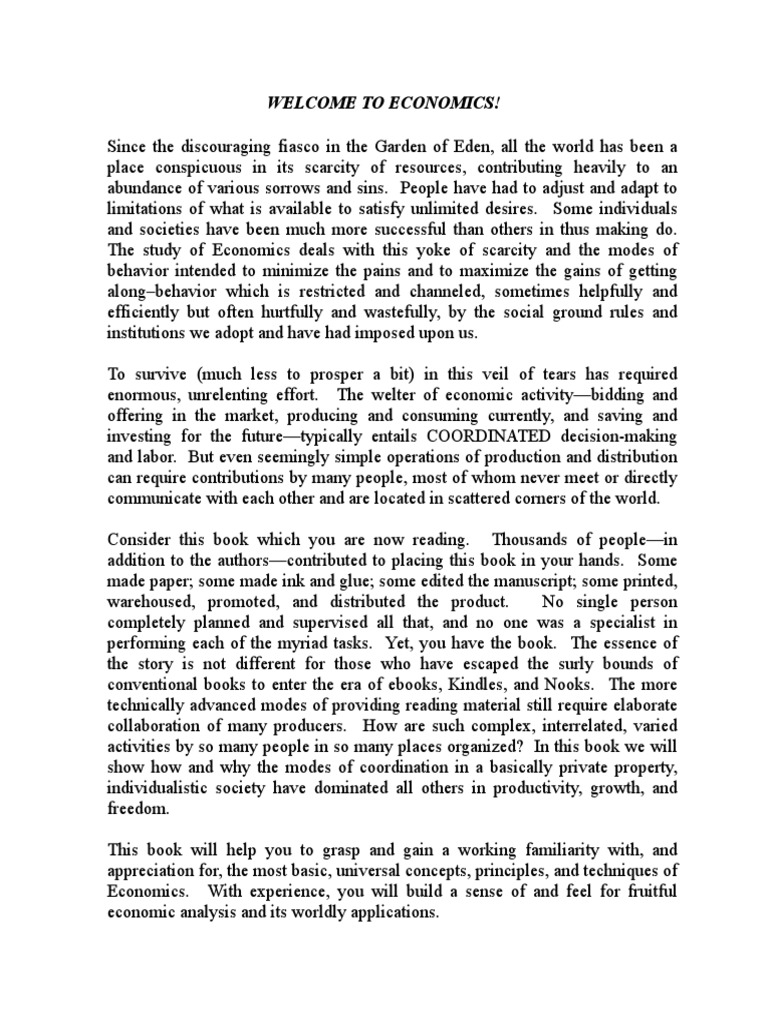 Welcome To Economics! | PDF | Competition | Economics