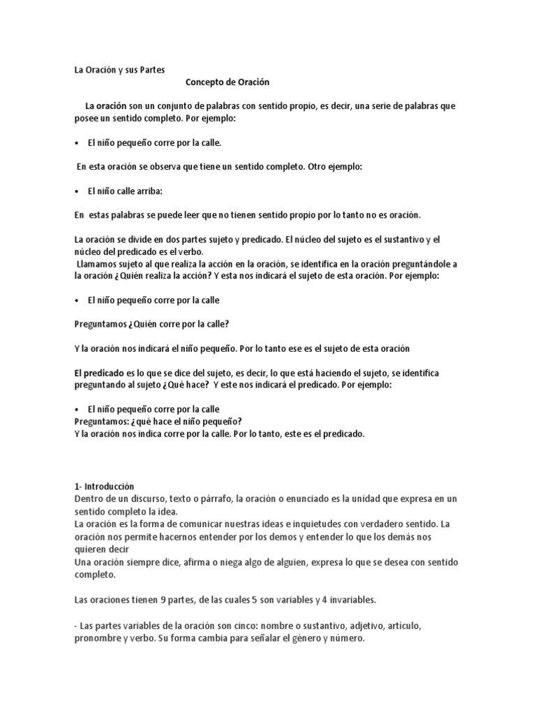Partes de la Oración y Ejemplos | PDF | Adjetivo | Sustantivo