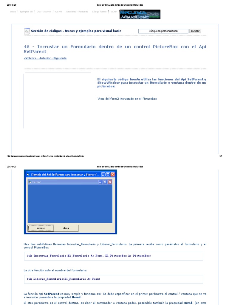 Insertar Formulario Dentro de Un Control PictureBox | PDF | Ventana ...