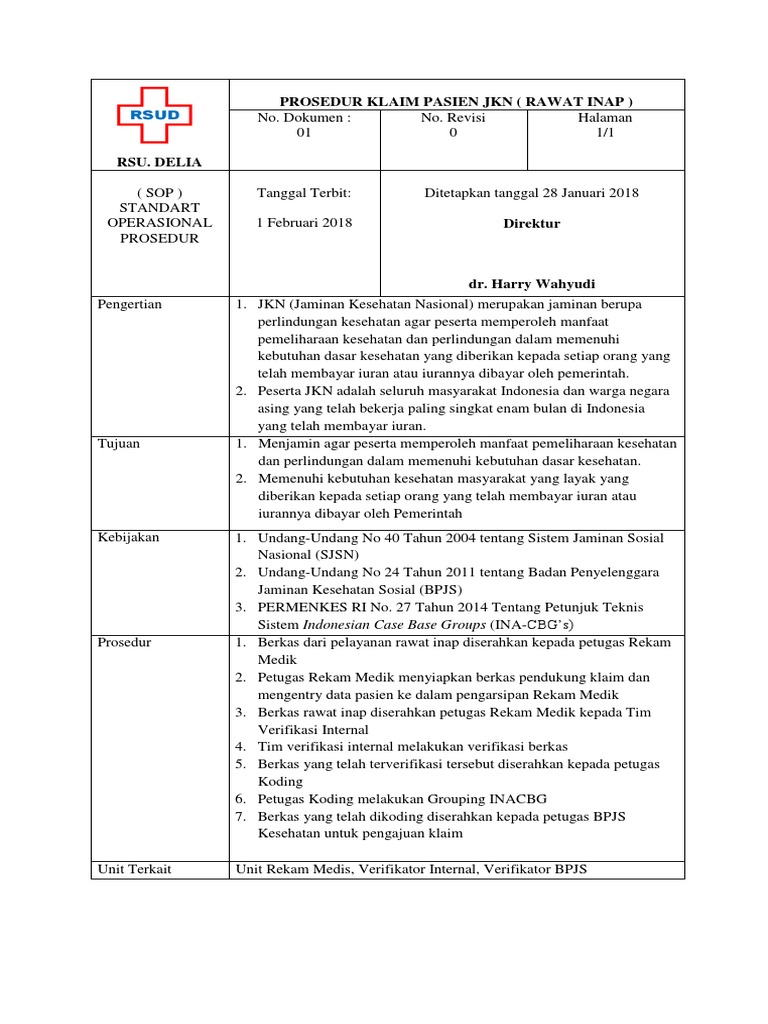 SOP Rawat Inap | PDF
