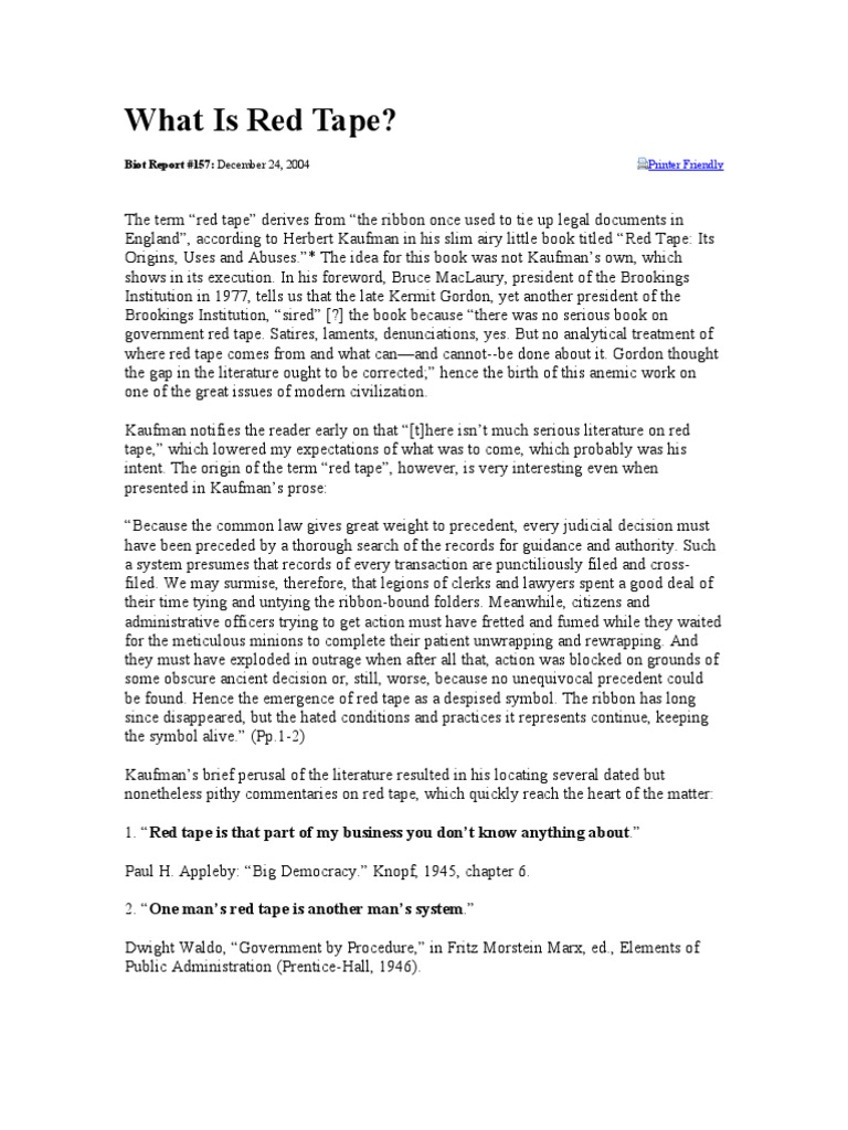 What Is Red Tape | PDF | Government