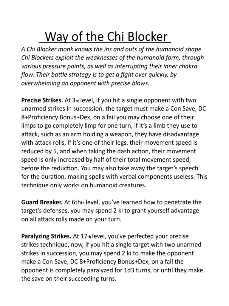 Mastering Chi Blocking Techniques | PDF