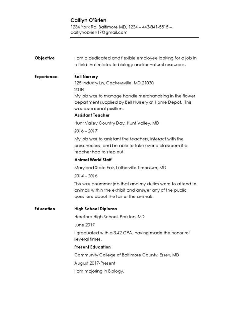 Obrien Resume Final | PDF