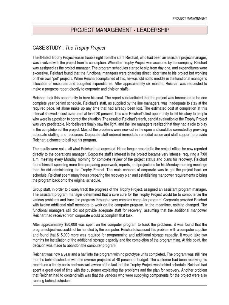 Trophy Project Management Challenges | PDF | Group Decision Making ...