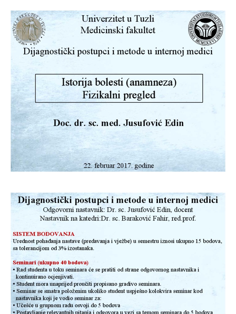 Anamneza I Fizikalni Pregled | PDF